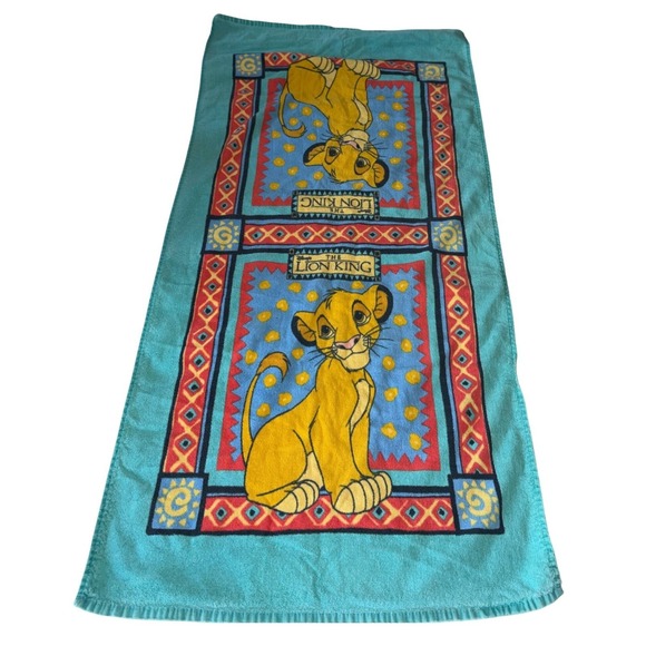 Disney | Bath | Vintage Disney Lion King Simba Cotton Beach Towel ...